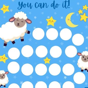 Toddler Bed Time Chart, Printable Sleep Tracker, Sticker Reward Chart ...