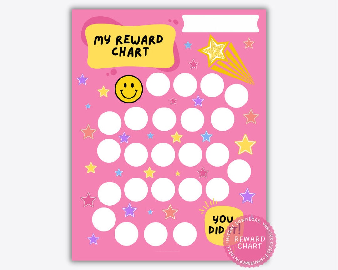 Kids Reward Chart Printable, Sticker Chart for Classroom, Preschool ...