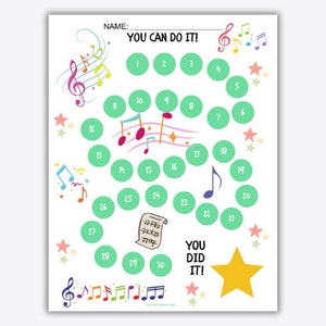 Printable Music Reward Chart, Music Practice, Violin Practice Chart ...