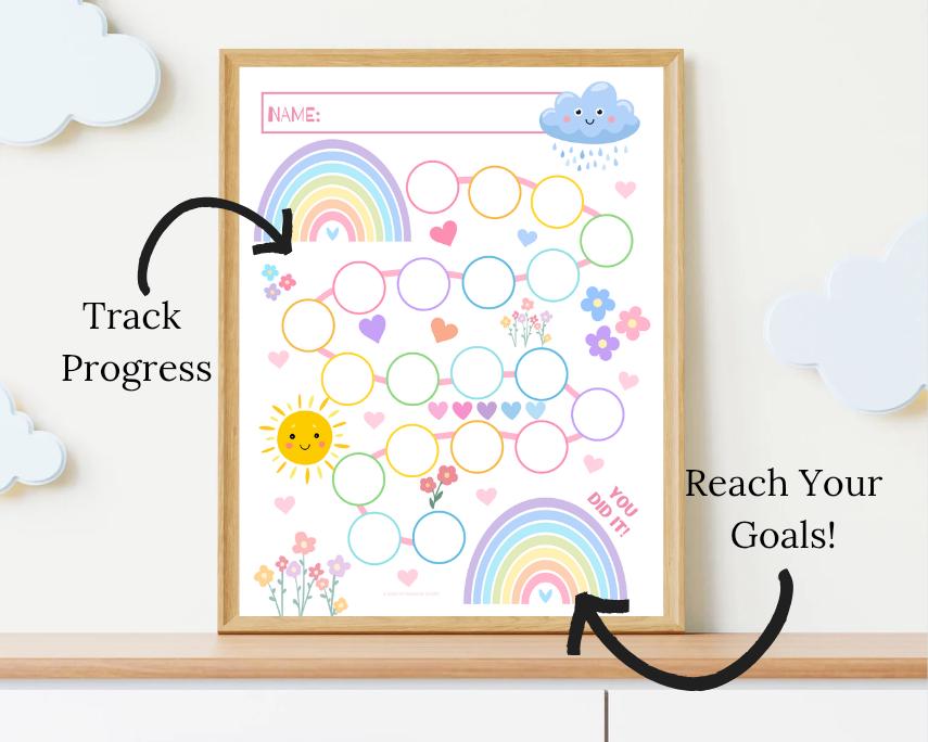 Rainbow Reward Chart, Potty Training Chart Download, Printable Reward ...