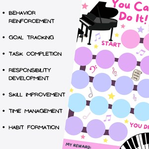 Printable Piano Practice Reward Chart for Kids (digital Download) - Etsy