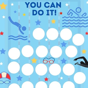 Swimming Reward Chart, Sport Reward Chart, Athlete Sticker Chart ...