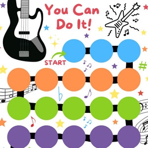 Electric Guitar Practice Reward Chart: Music Class Printable (PDF) - Etsy
