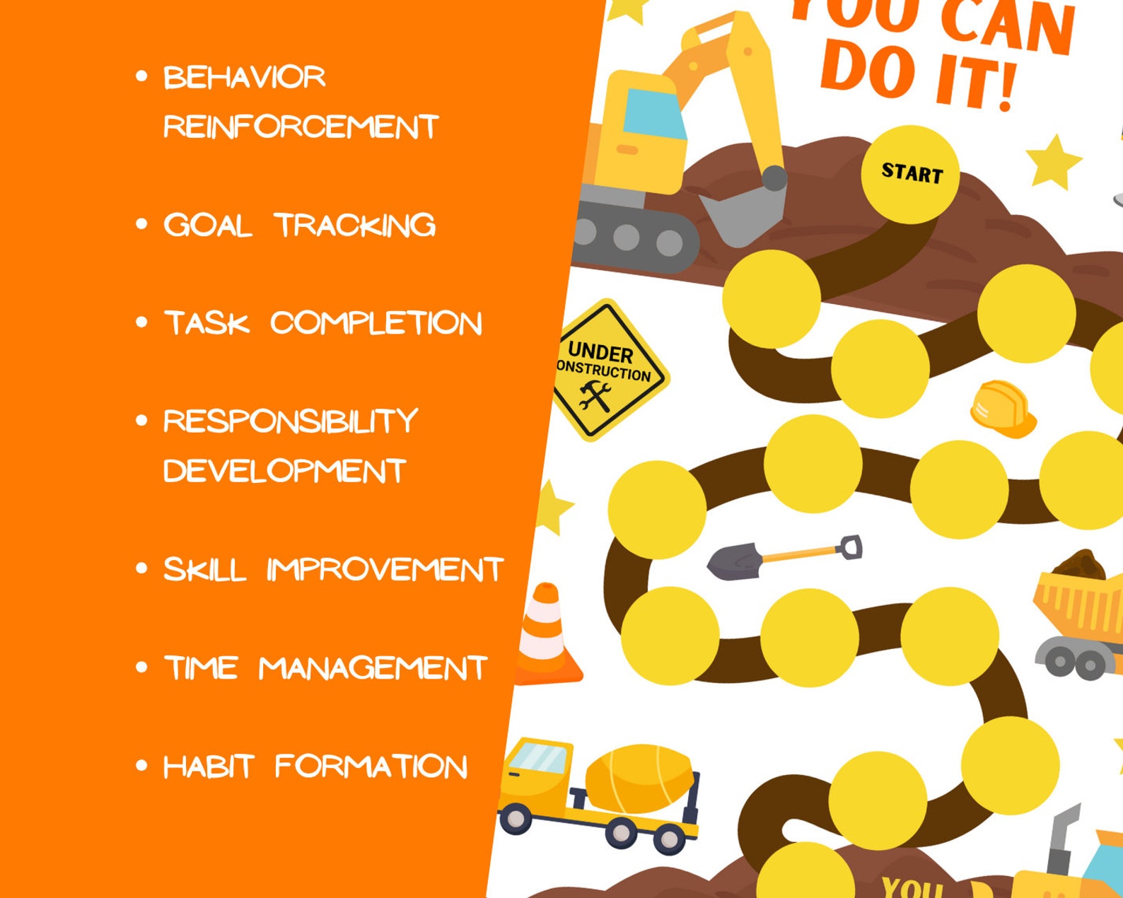 Digger Reward Chart: Potty Training Sticker Chart (digital Download) - Etsy