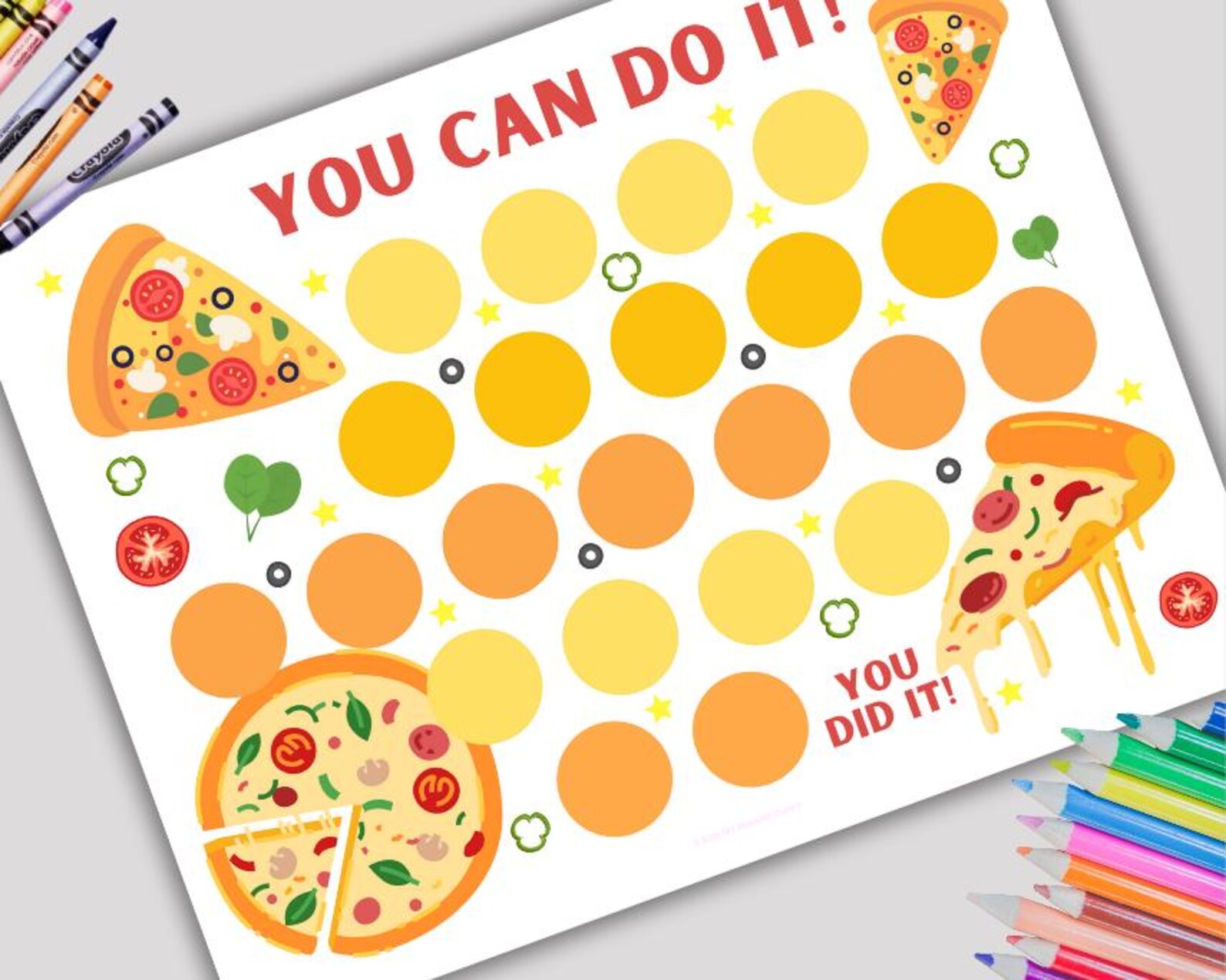 Printable Pizza Reward Chart: Kids Behavior & Potty Training (PDF) - Etsy