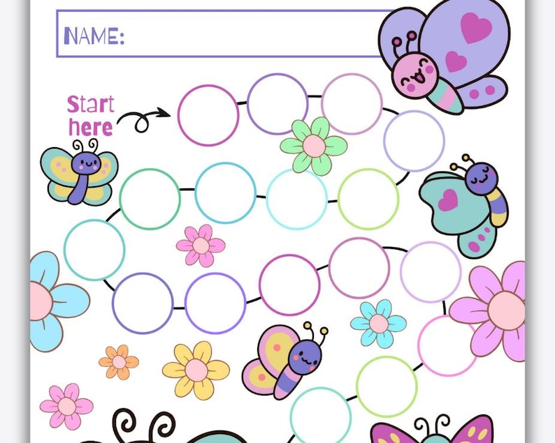 Spring Butterfly Reward Chart, Printable Sticker Chart, Spring ...