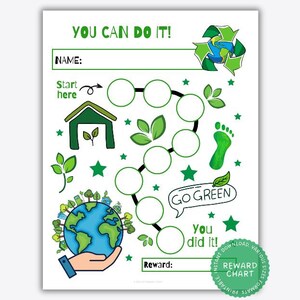 Recycle Reward Chart: Kids Eco Habit Tracker (printable Download) - Etsy