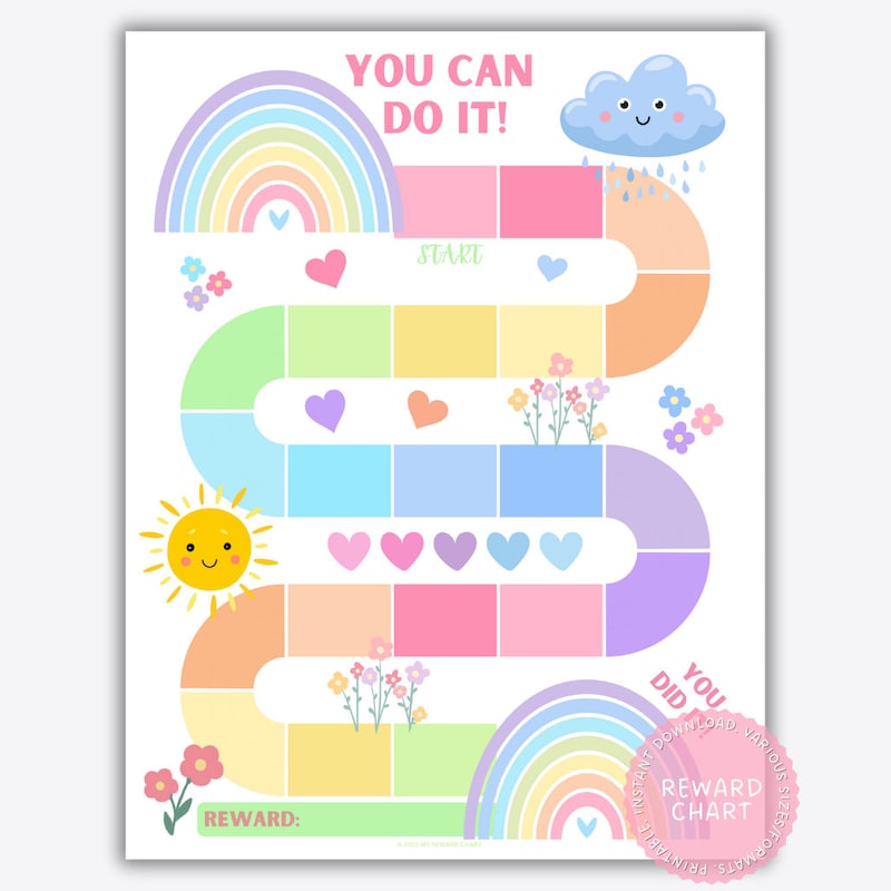 Watercolor Kid Chart - Etsy