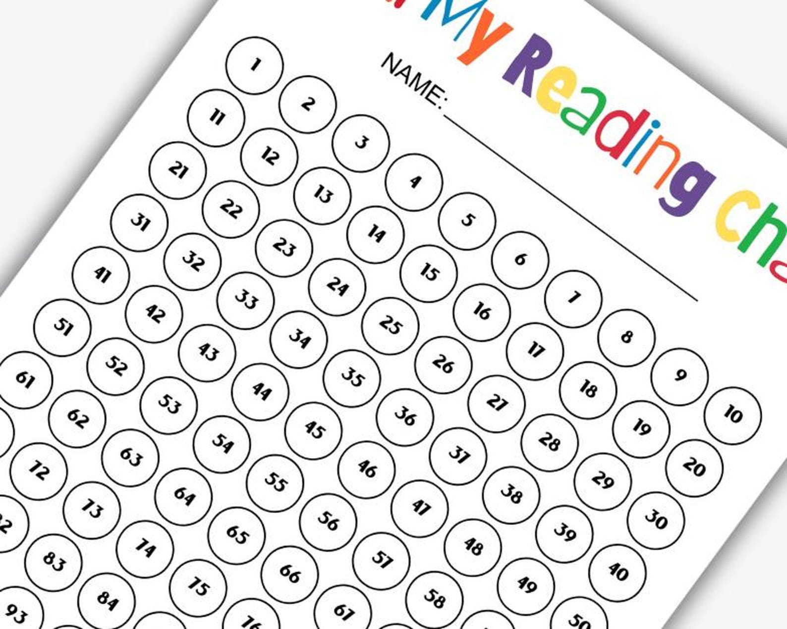 Kids Printable Reading Chart, Rainbow Reading Reward Chart, Kids Reward ...