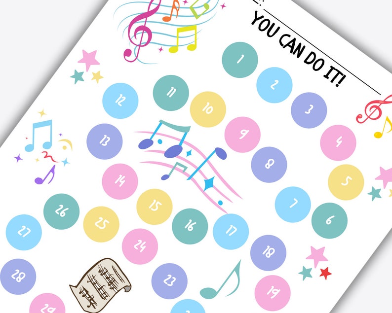 Printable Music Reward Chart, Music Practice, Violin Practice Chart ...