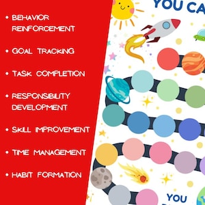 Outer Space Reward Chart Printable, Sticker Chart, Toddler Behaviour ...