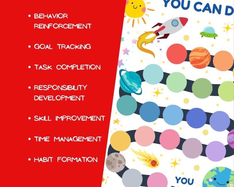 Outer Space Reward Chart Printable, Sticker Chart, Toddler Behaviour ...