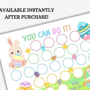 Printable Easter Bunny Reward Chart, Behavior Chart, Potty Training ...