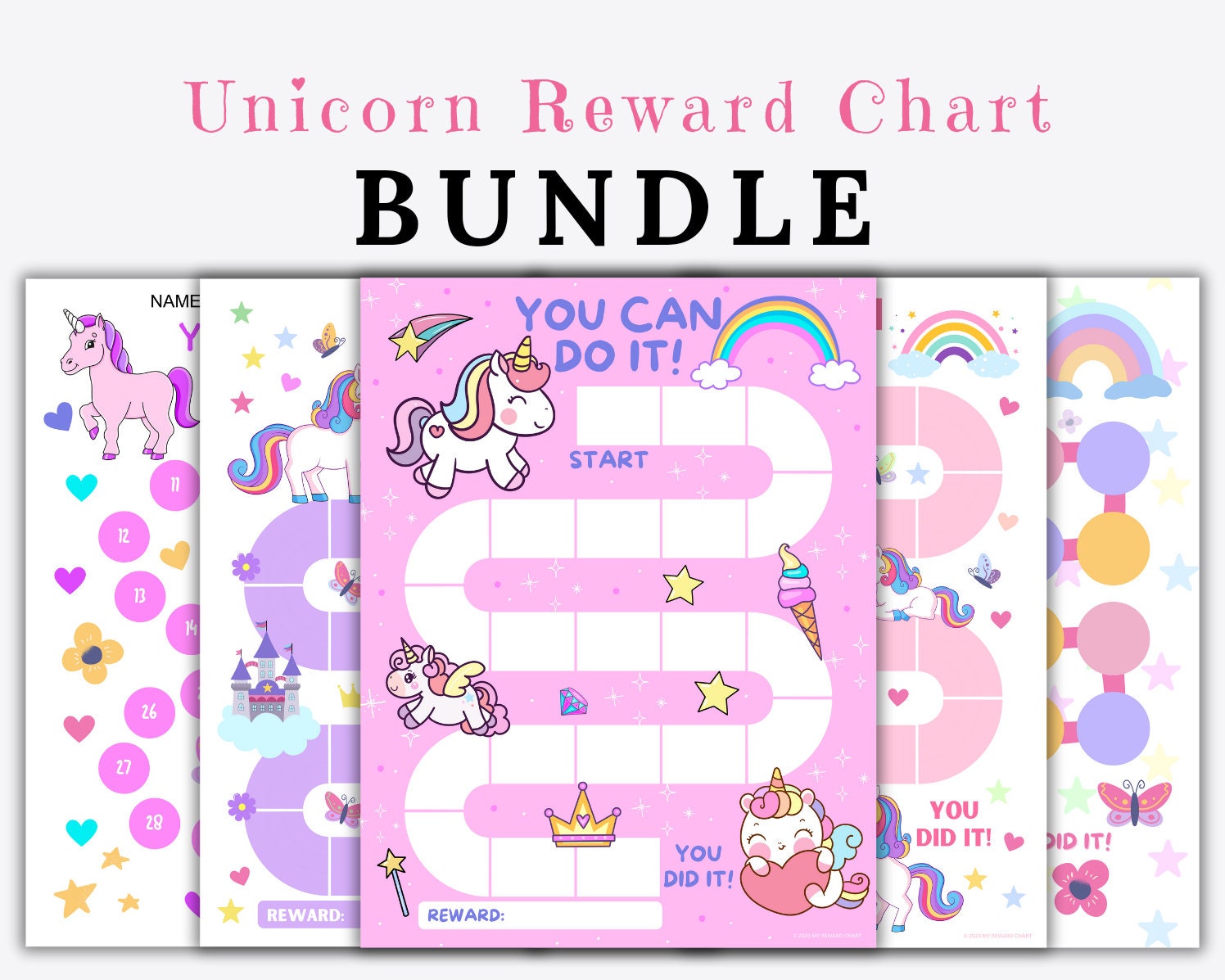 Unicorn Reward Charts, Girls Potty Training Chart, Kids Behavior Chart ...