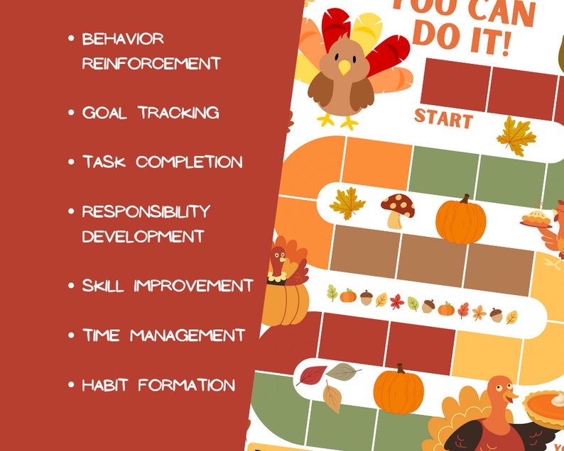 Autumn Turkey Reward Chart: Fall Classroom Behavior, Potty Training ...