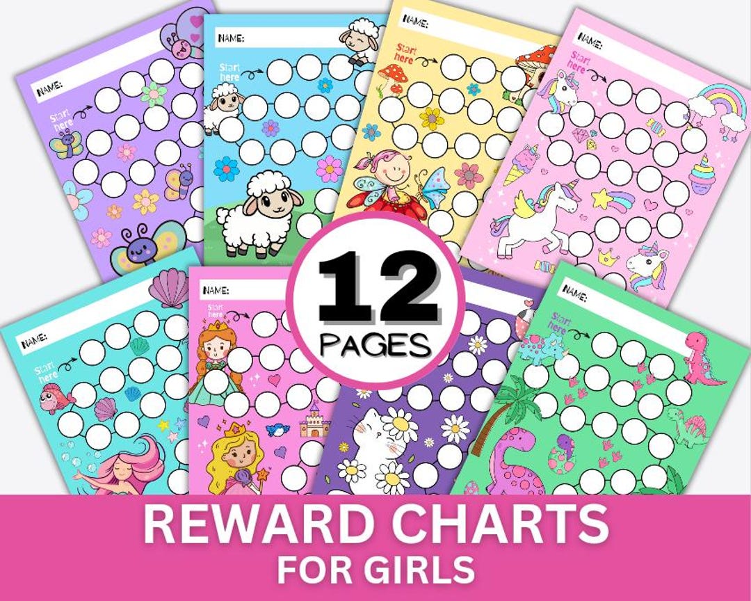 Reward Charts for Girls, Sticker Chart Bundle, Behavior Chart, Prize ...