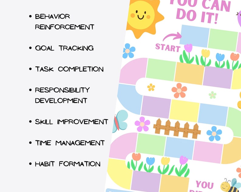 Reward Chart Printable, Kids Reward Chart, Spring Reward Chart, Potty ...