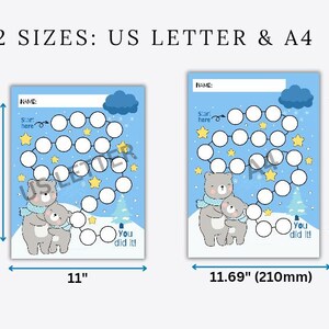 Winter Children's Reward Chart: Goal Tracker, Sticker Chart (PDF, PNG ...