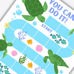 Sea Turtle Reward Chart: Kids Potty Training, Classroom Incentive (PDF ...