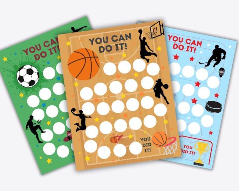 Sports Reward Chart Bundle | Printable Sticker, Behavior & Potty ...