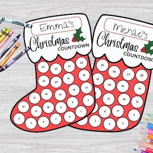 Printable Christmas Countdown Stocking: Reward Chart (PDF) - Etsy