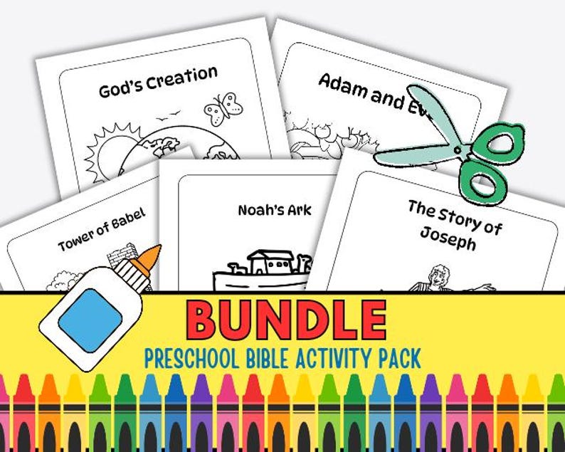 Bible Activity Pack, Preschool Bible Lessons, Church School Printables ...