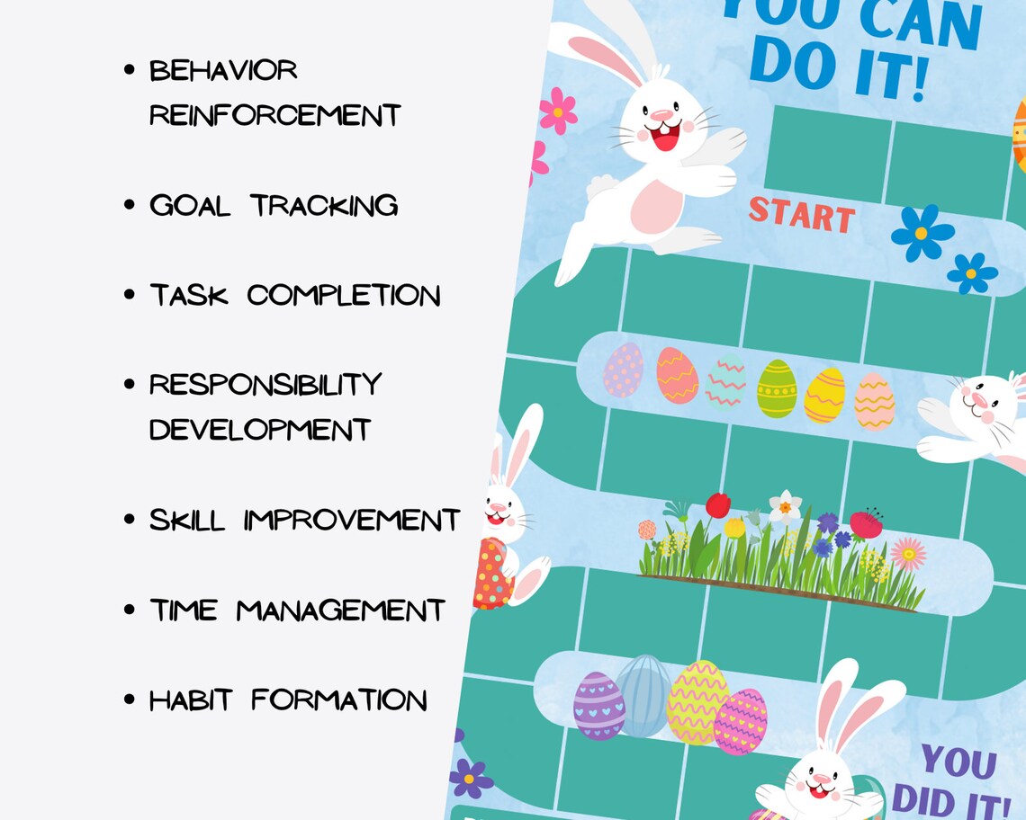 Easter Reward Chart, Easter Bunny Potty Training Chart, Bunny Reward ...