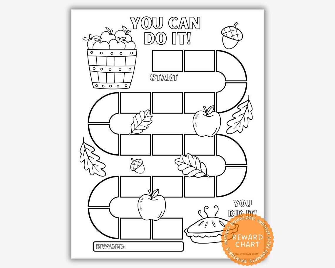 Printable Halloween Reward Chart Coloring Pages, Kids Fall Reward Chart ...