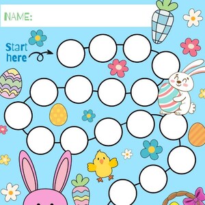 Printable Spring Reward Chart for Toddlers, Easter Reward Chart, Bunny ...