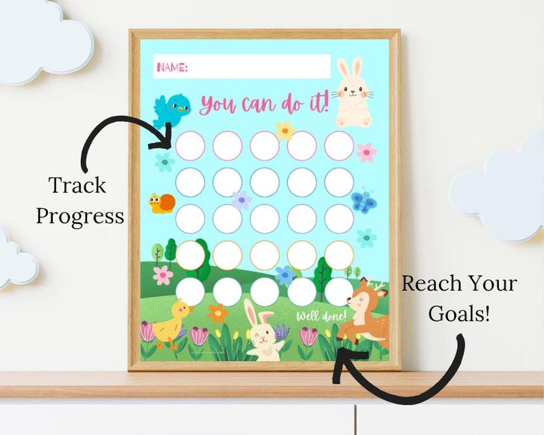 Printable Easter Reward Chart Bundle: Spring Bunny Theme (PDF Download ...