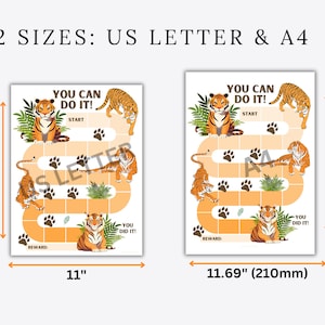 Printable Tiger Reward Chart: Kids Potty Training, Behavior Tracker ...