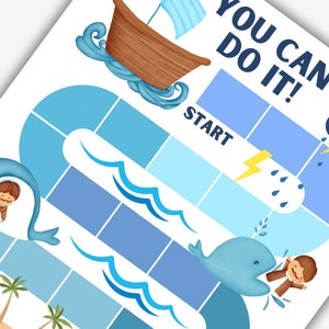 Jonah and the Whale Reward Chart, Church School Sticker Chart for Kids ...