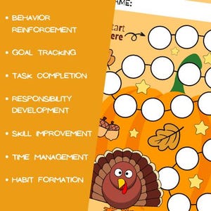 Fall Turkey Reward Chart: Thanksgiving Potty Training (printable) - Etsy