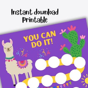 Llama Reward Chart for Kids: Potty Training, Behavior (PDF, JPG, PNG ...