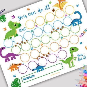 Dinosaur Potty Training Chart for Toddlers – Dino Sticker Reward Chart ...