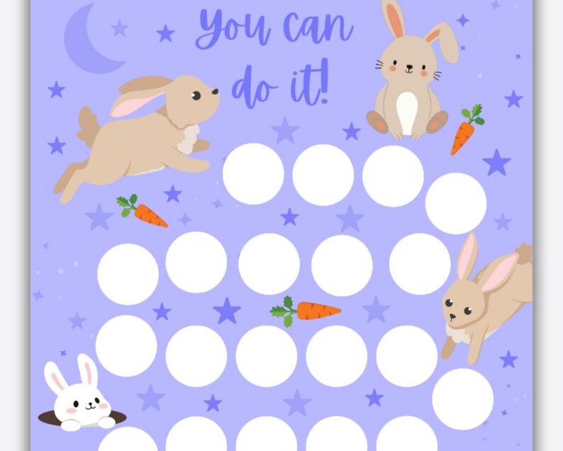 Bunny Sleep Training Reward Chart: Toddler Bedtime Routine (printable ...