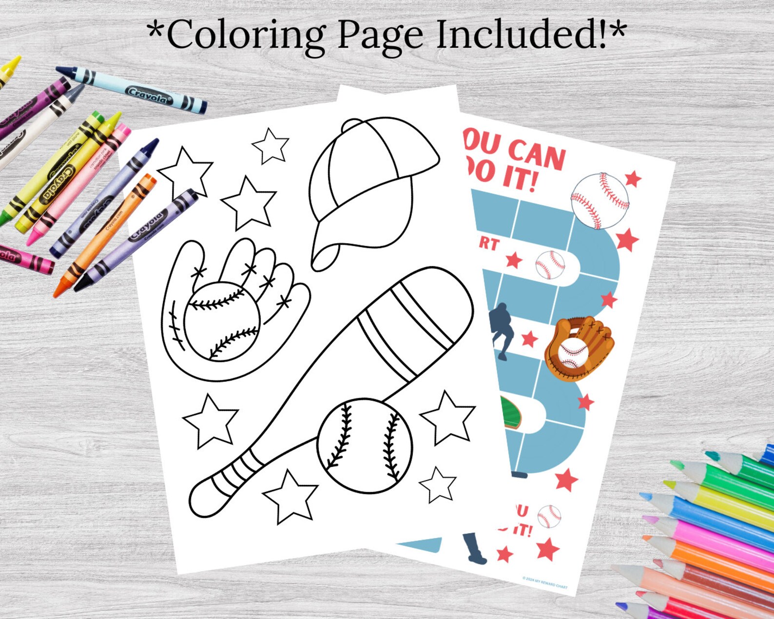 Printable Sports Reward Chart for Kids, Baseball Reward Chart, Boys ...