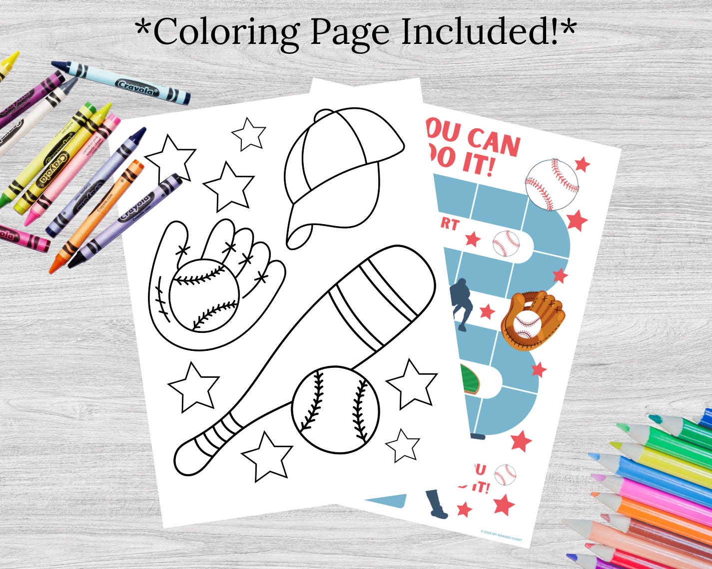 Printable Sports Reward Chart for Kids, Baseball Reward Chart, Boys ...