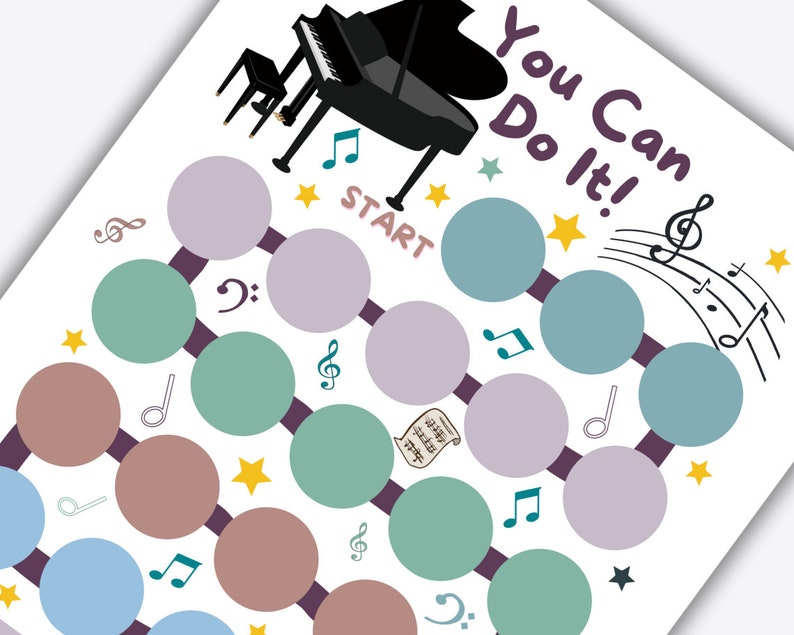 Printable Piano Reward Chart, Music Reward Chart, Piano Practice Chart ...