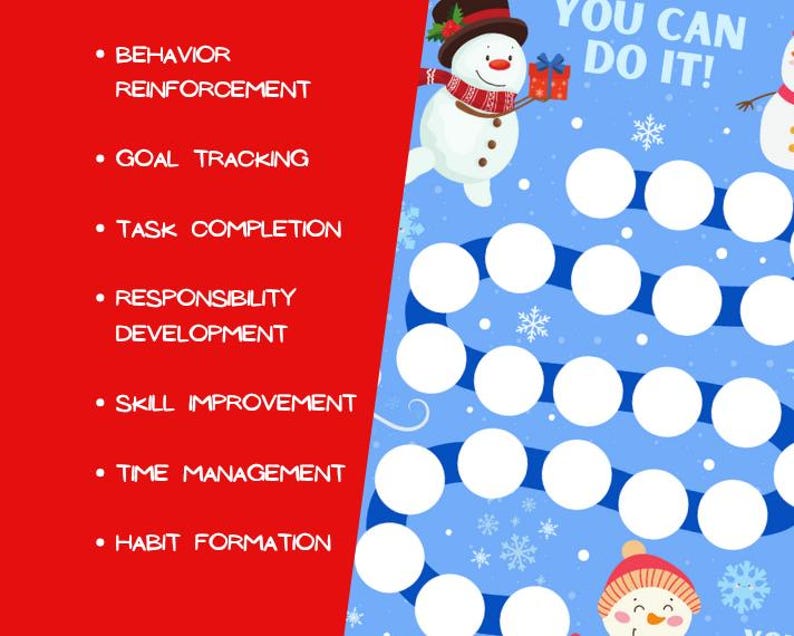 Snowman Reward Chart: Winter Printable Kids Behavior Tracker (digital ...
