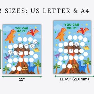 Dinosaur Reward Chart, Printable Potty Training Chart, Kids Behavior ...