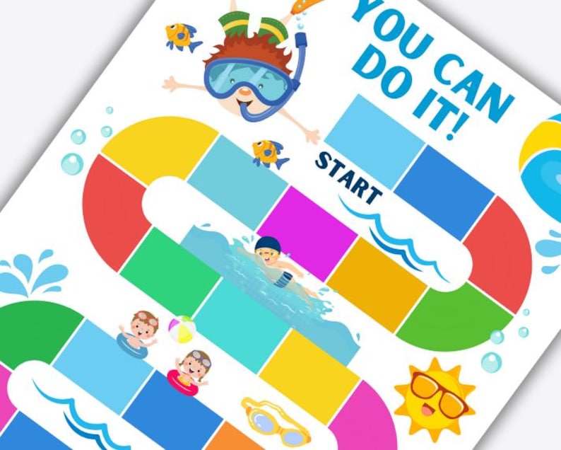 Swimming Pool Reward Chart: Kids Summer Swim Tracker (PDF Downloadable ...
