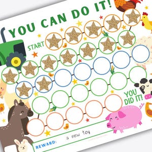 Farm Animal Reward Chart: Kids Printable Behavior Tracker (PDF) - Etsy