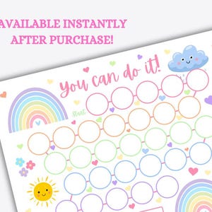 Rainbow Reward Chart Bundle, Printable Sticker Chart, Incentive Chart ...