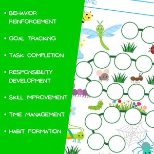 Bug Theme Reward Chart for Kids – Printable Insect Behavior Tracker ...