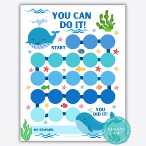 Whale Reward Chart: Under the Sea Toddler Habit Tracker (PDF, PNG, JPG ...