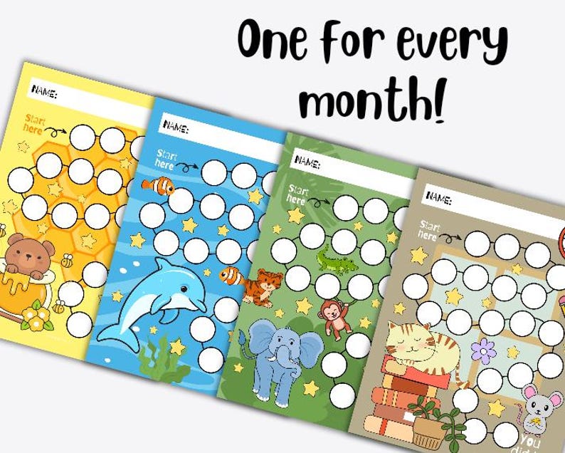 Kids Reward Chart Bundle Printable, Behavior Sticker Charts for ...
