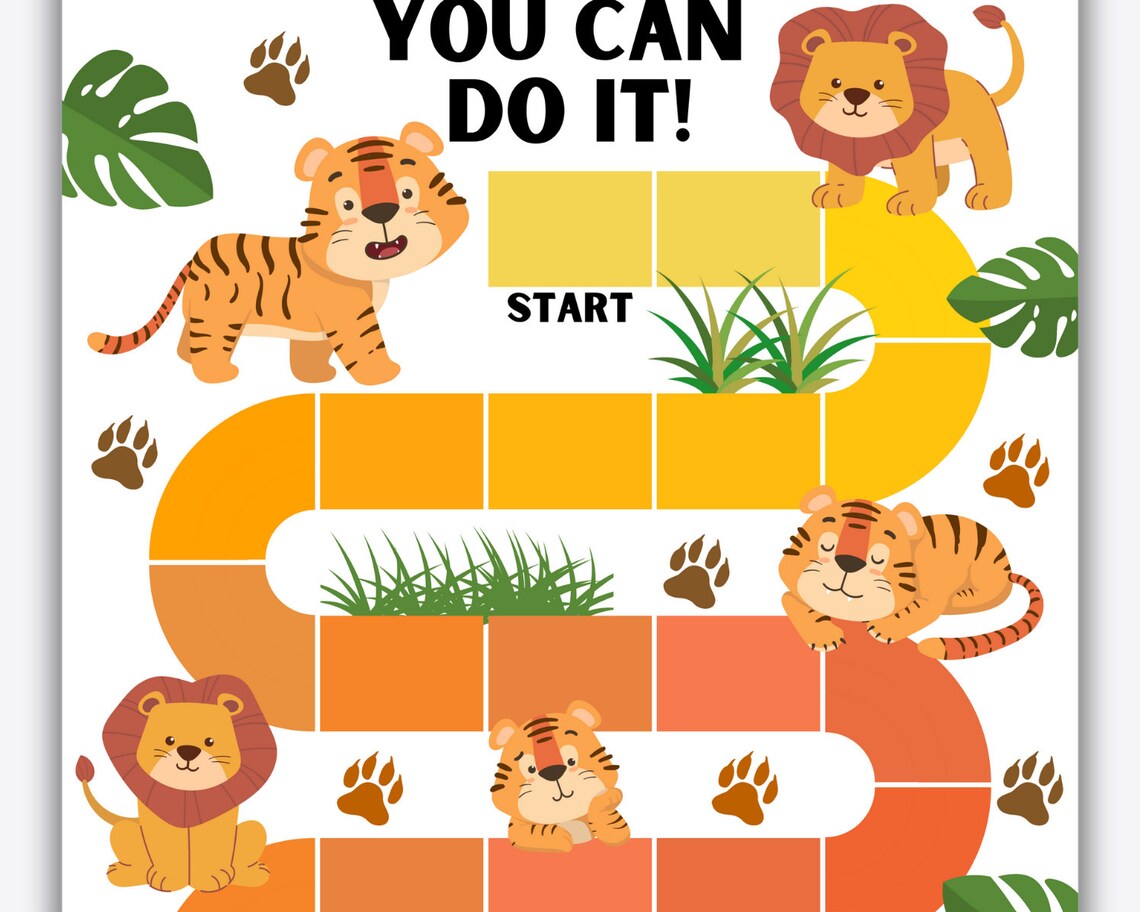 Lion & Tiger Reward Chart: Kids Behavior Tracker (PDF) - Etsy