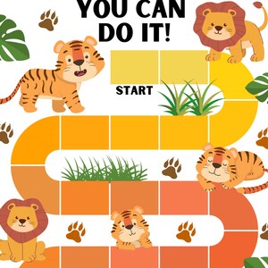 Lion Reward Chart Printable, Tiger Sticker Chart, Wild Animal Potty ...