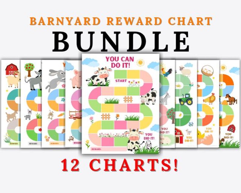 Barnyard Reward Chart, Kids Sticker Chart, Toddler Behavior Chart ...